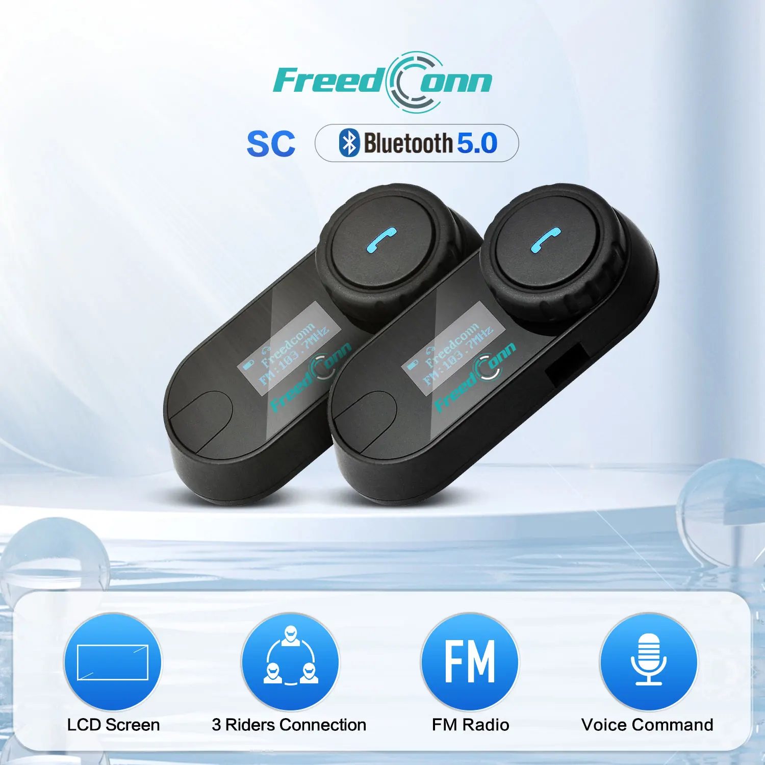 Freedconn TCOM SC Intercomunicador Casco Moto Inalámbrico Bluetooth ...