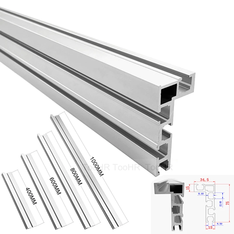 Aluminium Profile Fence 75 Type Miter Track T-track Backer 40-100CM ...