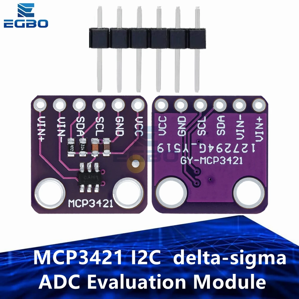 MCP3421-I2C-SOT23-6-delta-sigma-ADC-Evaluation-Module-Board-For-PICkit ...