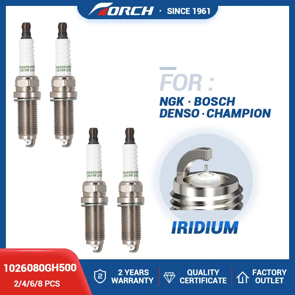 2-8PCS-Torch-Spark-Plug-1026080GH500-Iridium-Candel-for-Torch-KL7RTI ...