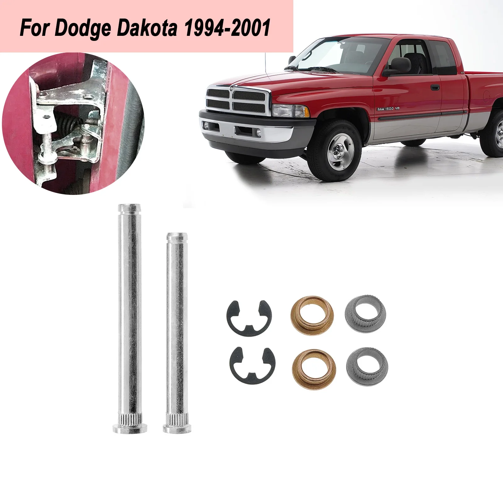 Car Door Hinge Pin Lock Nuts Bushing Repair Kit for Dodge Dakota 1994 ...