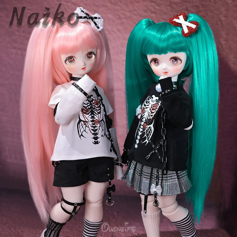 Naiko 1/4 BJD Doll Anime Shuga Fairy Red And Green Wig And Black And ...