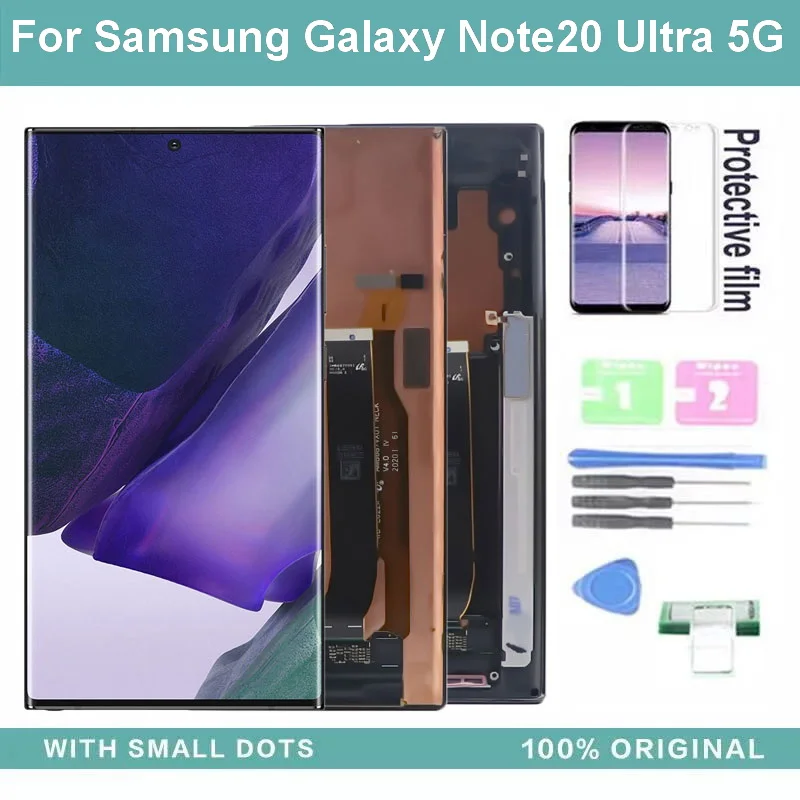 Display AMOLED original para Samsung Galaxy Note 20 Ultra 5G LCD com moldura N985 N986 N986U ...