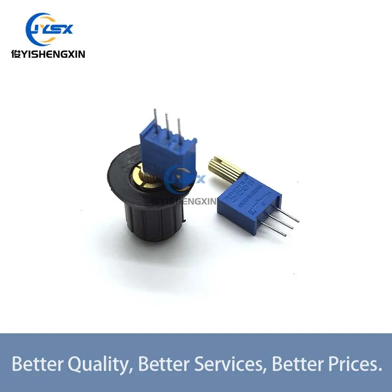2PCS 3296W Handle Potentiometer +black knob ResistanceOhm Trimpot ...