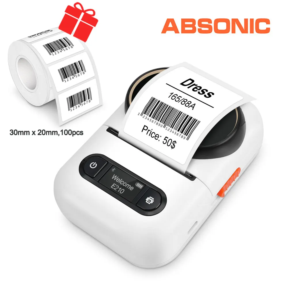 Self-Adhesive Sticker Printer E210 Mini Portable Thermal Label Printer ...