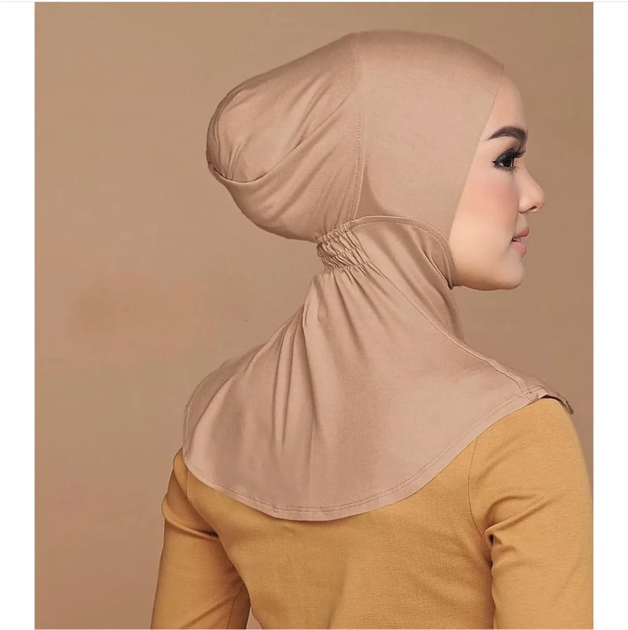 Soft Cotton Full Cover Muslim Under Scarf Cap Soild Color Inner Caps ...