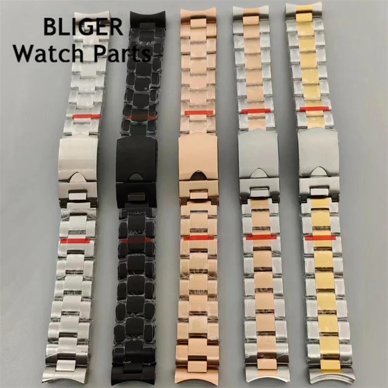 BLIGER watch band 20mm 904L Solid Stainless Steel Watch Band Folding ...