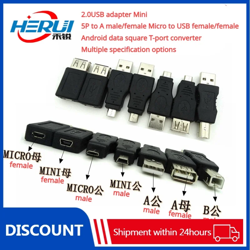 2-0USB-adapter-Mini-5P-to-A-male-female-Micro-to-USB-female-female ...