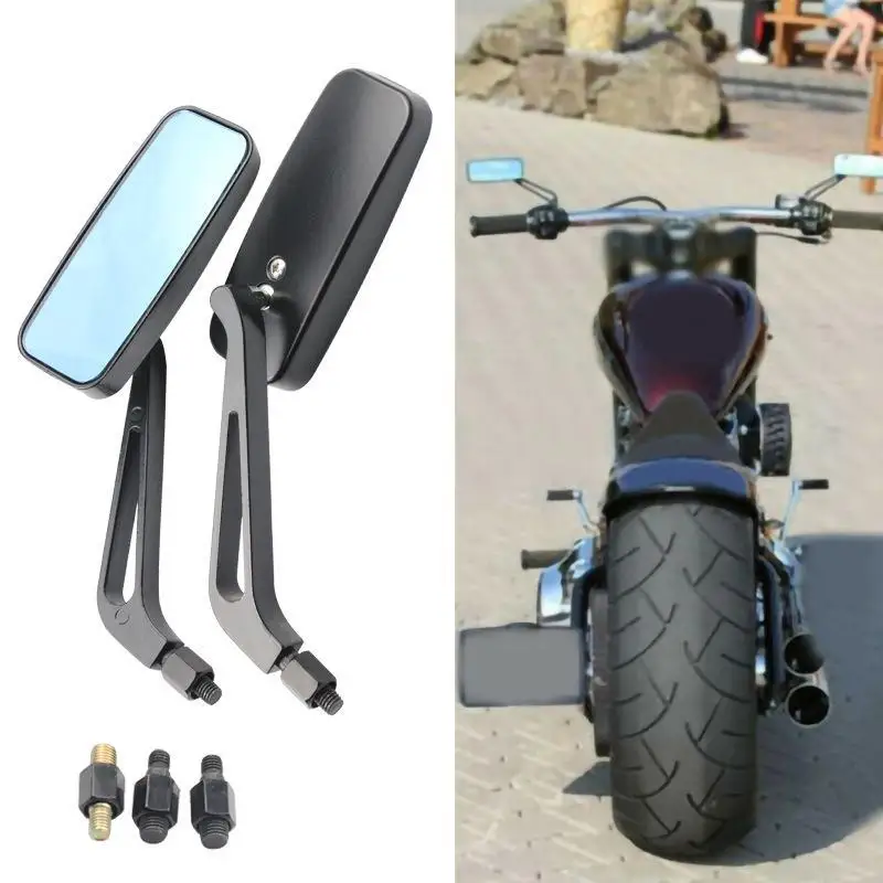 Motorcycle-Rear-View-Mirrors-Rectangular-Motorbike-Handlebar-Riding ...
