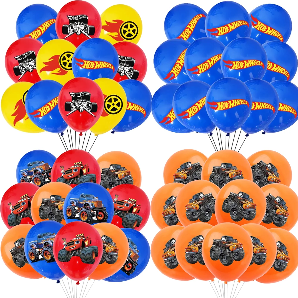 Cars Balloons Hot Wheels Racing Balloons - 12 Inch Latex Balloons, 24 ...