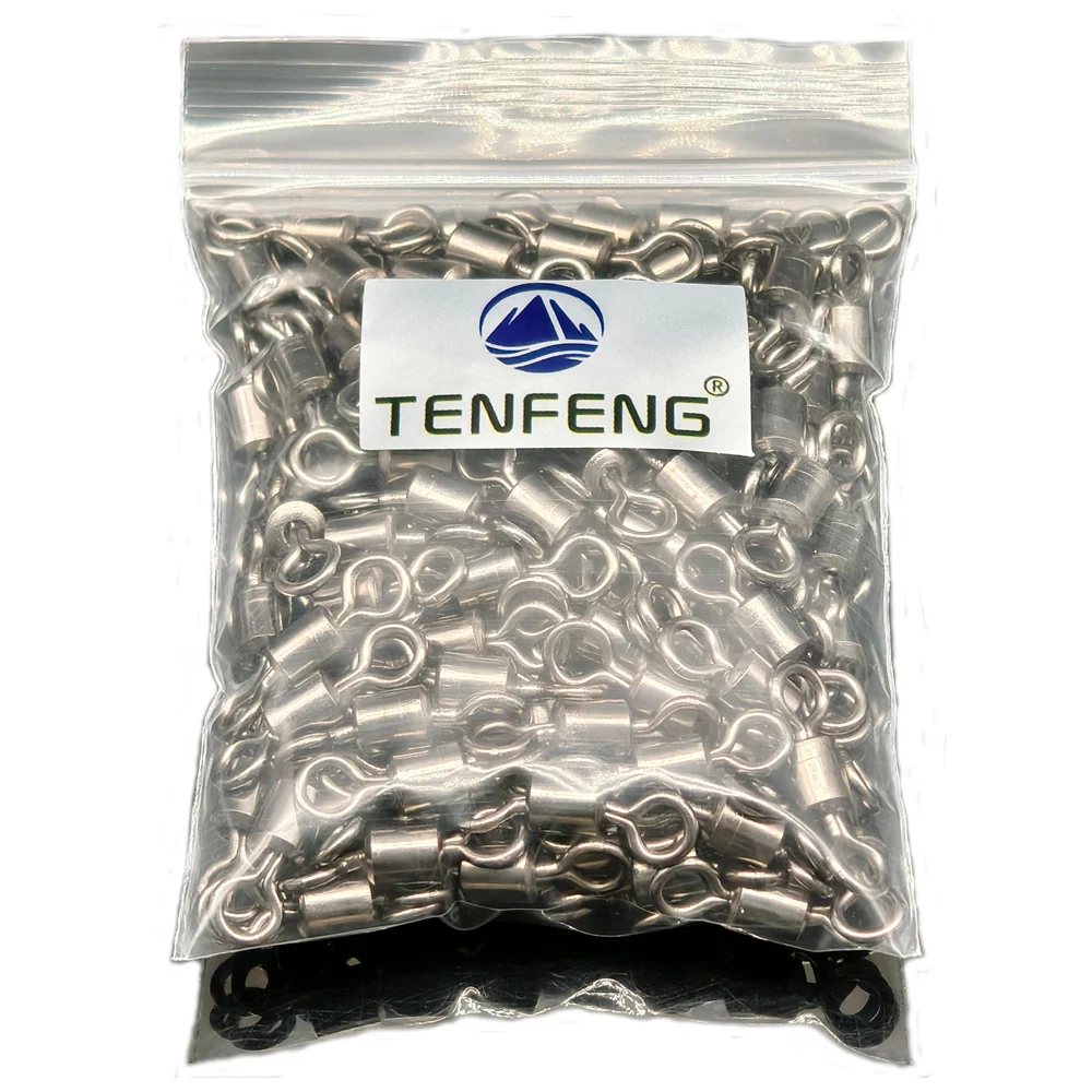 50Pcs-Lot-Fishing-Ball-Bearing-Swivel-Safety-Snap-solid-Ring-Hook ...