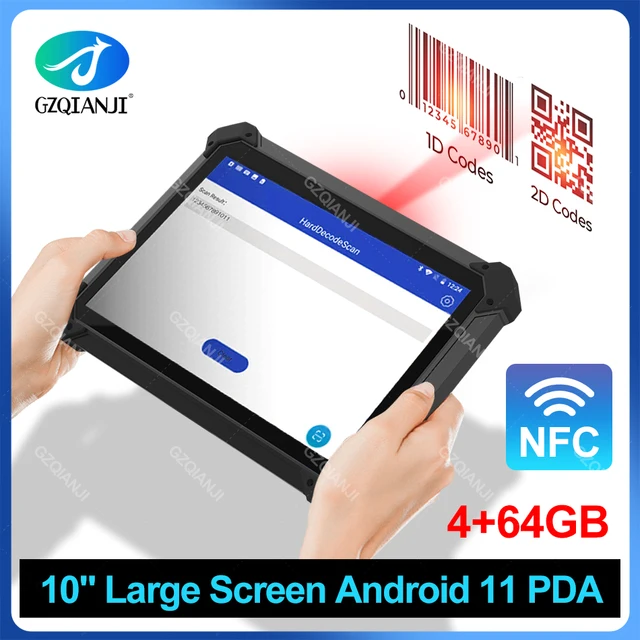 Industrial Rugged PDA Tablet Android 11 with 1D Barcode Scanner Mobile ...