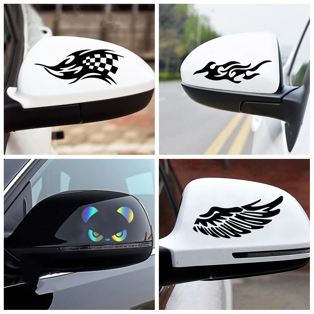 New-Fire-Wings-Car-Stickers-For-Rearview-mirrors-Decor-Vinyl-Smiling ...