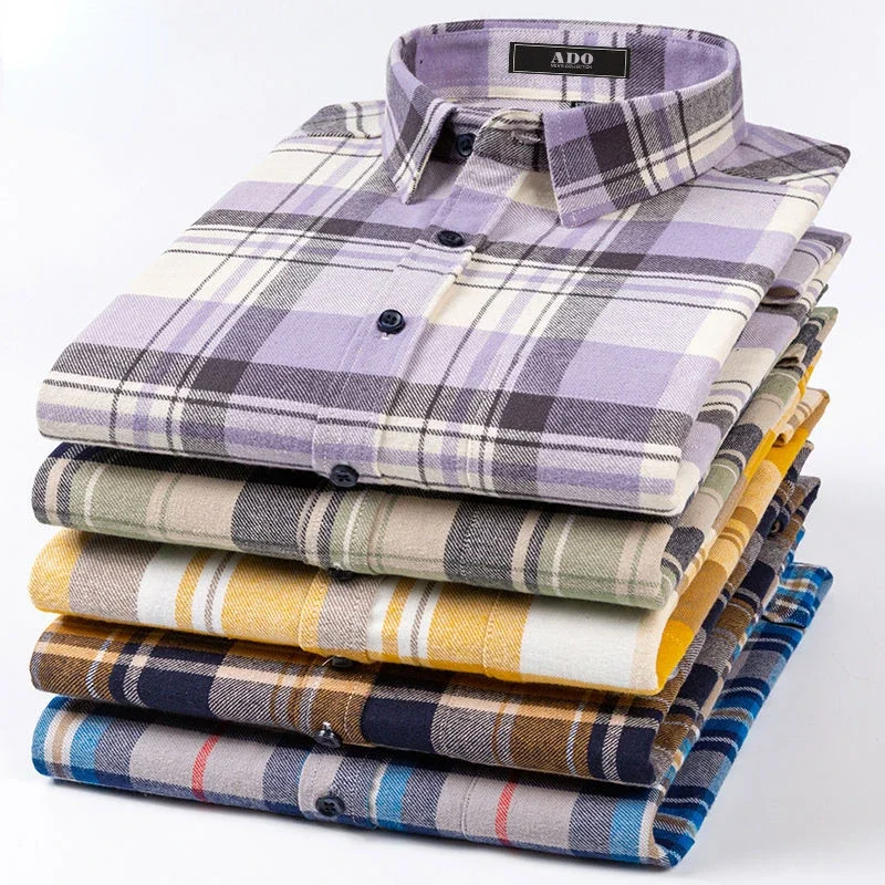 Men-s-Cotton-Plaid-Shirt-Plus-Size-4XL-Luxury-Brand-for-Formal-Work-and ...