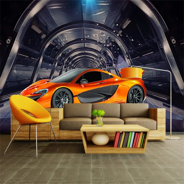 Custom Photo Wall Paper 3D Golden Leaves Modern Large Mural Living Room ...