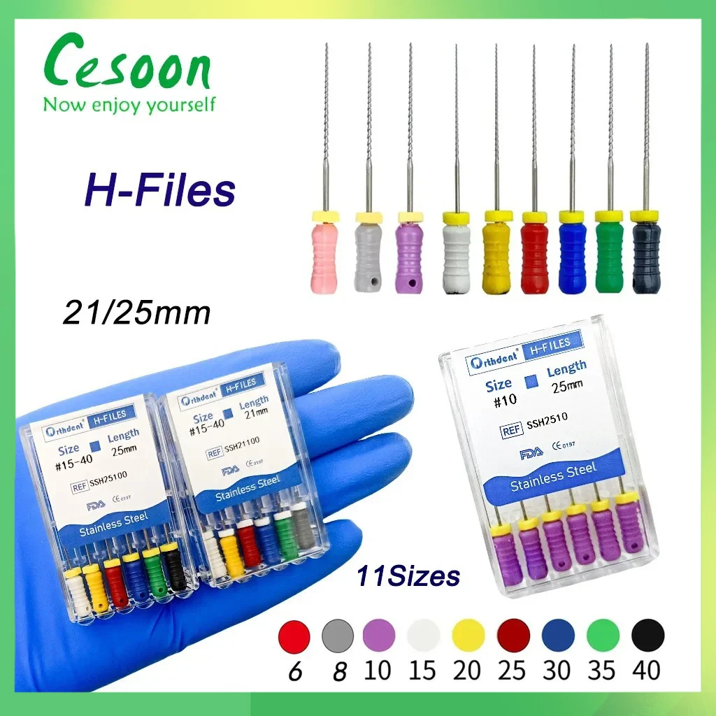 Dental-Root-Cannal-Endo-File-21-25mm-H-Files-Niti-Hand-Use-Stainless ...