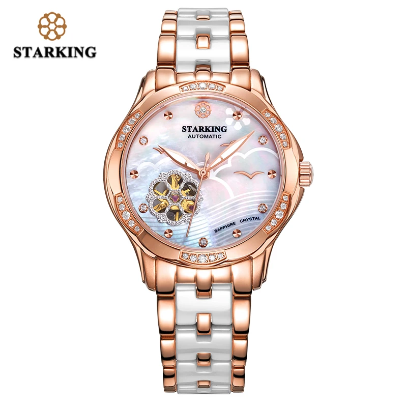 Starking 34mm Automatic Watch Rose Gold Steel Case Vogue Dress Watches ...