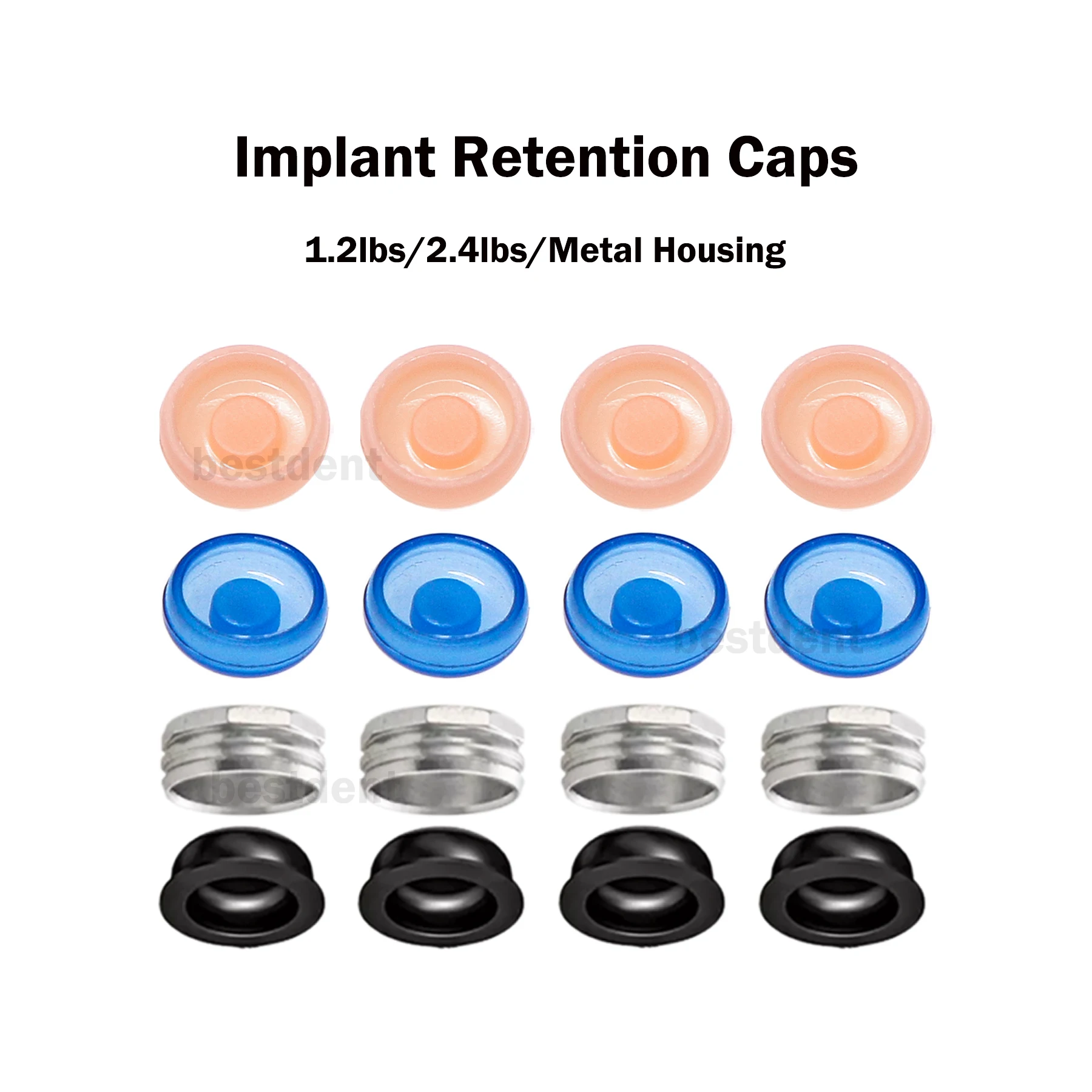 Overdenture Implant Locator Retention Caps PEEK Material 1.2 lbs 2.4 ...