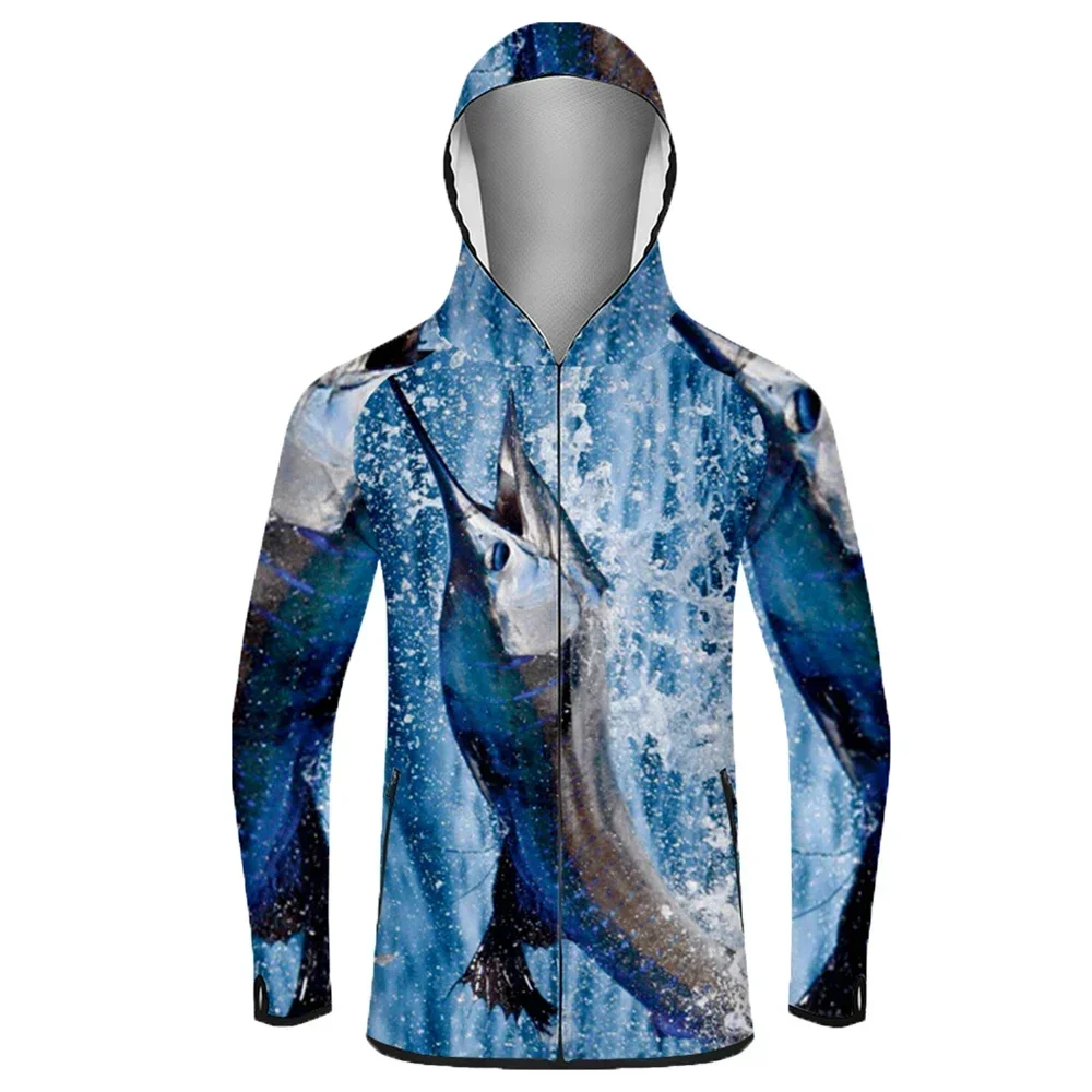 Men's Sun-Protection Fishing full zip jacket Outdoors Long Sleeve ...