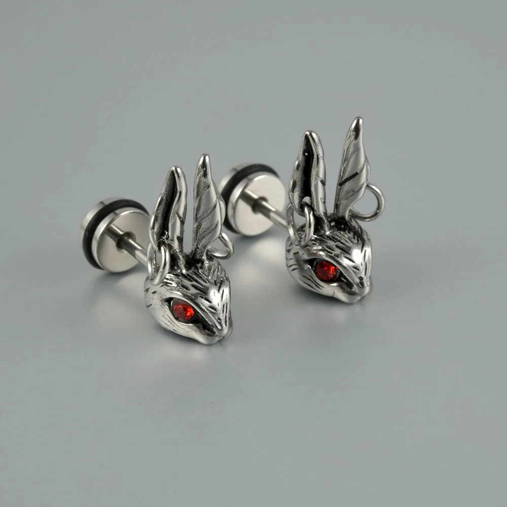 1Pair-Surgical-Steel-Rabbit-Earrings-Studs-Lobe-Ear-Cartilage-Tragus ...