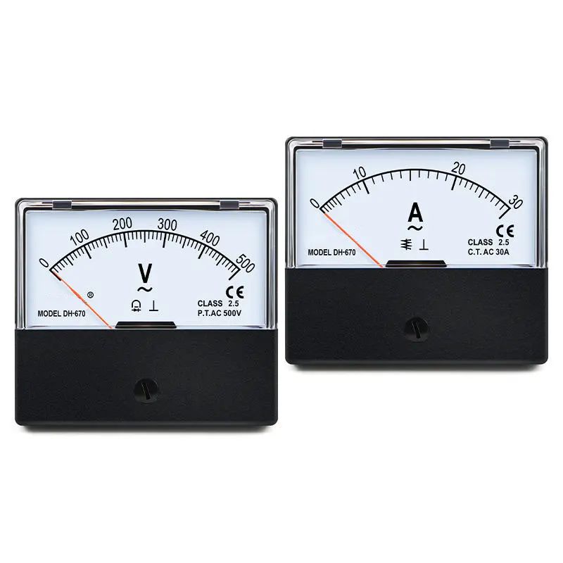 DH-670 Pointer AnalogDC Voltmeter 5V 10V 15V 20V 30V 50V 100V 300V 450V ...