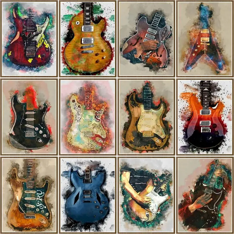 CHENISTORY-Pictures-By-Number-Guitar-Landscape-Kits-Painting-By-Number ...