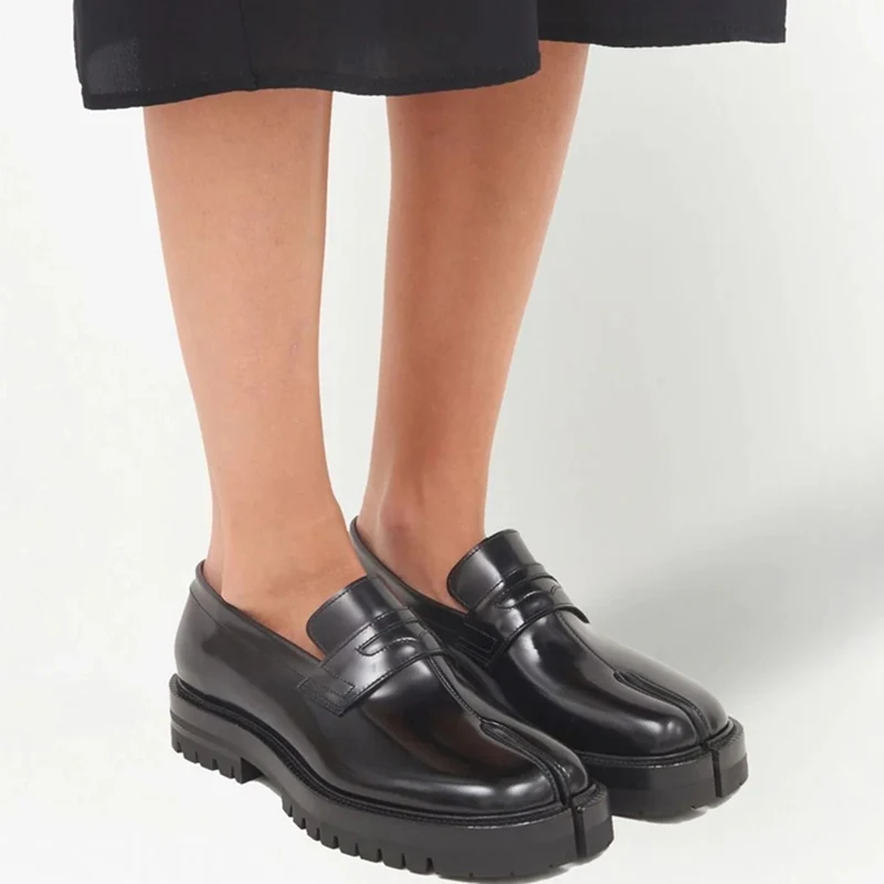 New-Tabi-Flats-Women-Slip-On-Lazy-Loafers-Women-Patent-Leather-Tabi ...