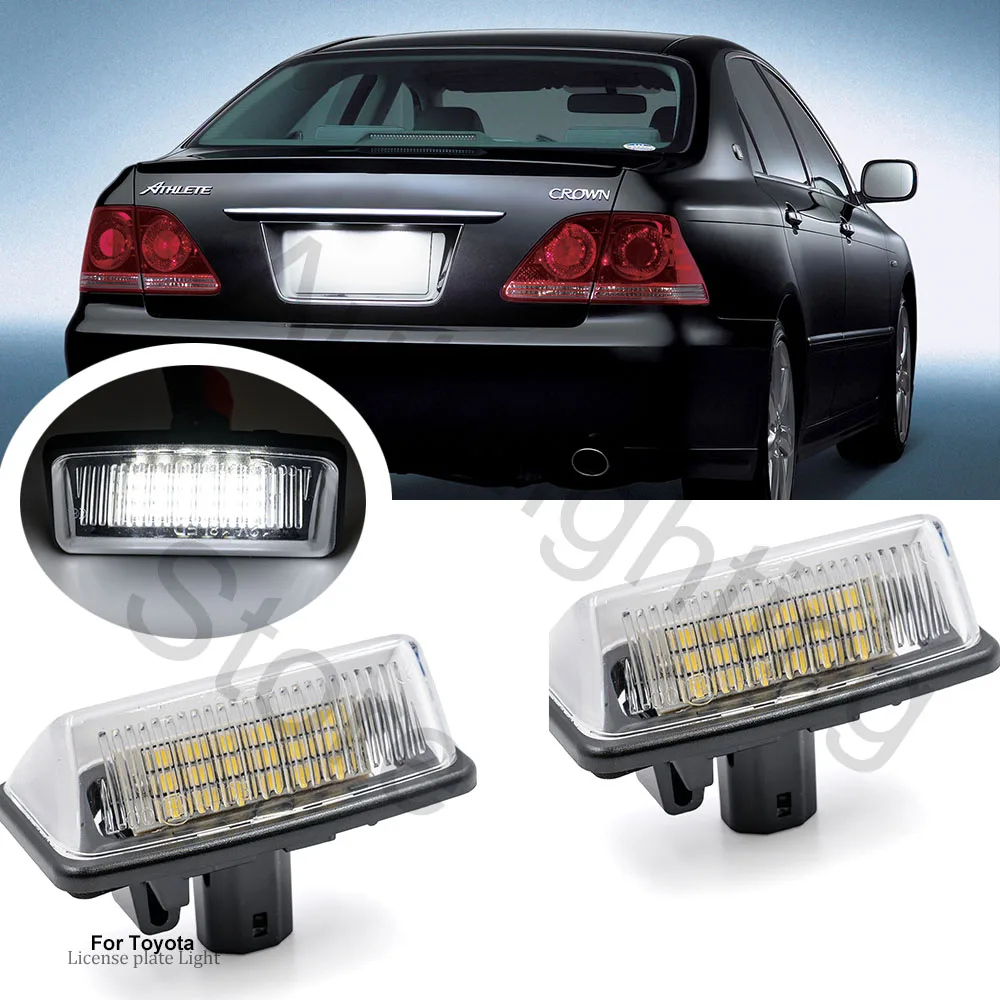 2pcs Led License Number Plate Light For Toyota Crown S180 Corolla Vios ...