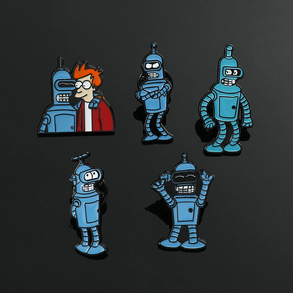 Classic Comedy Futurama Brooch Creative Robot Bender Lapel Pin Kawaii ...