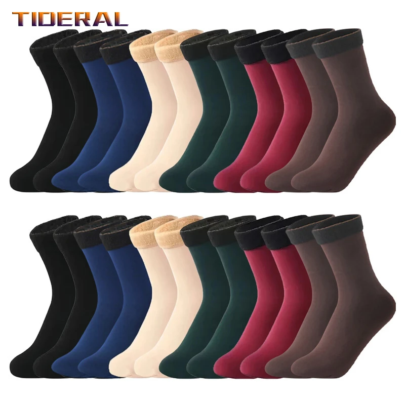 Winter Soft Velvet Snow Socks | Seamless Winter Thermal Socks - 6 Pairs ...