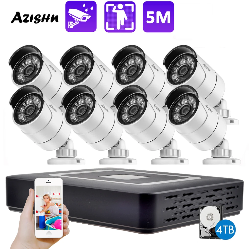 H.265+ 8ch Cctv System 5mp Ahd Camera Kit 5 In 1 Video Recorder ...