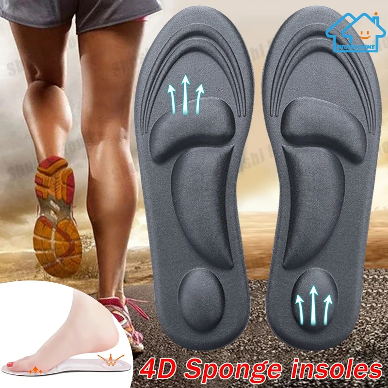 1Pair Insoles Soft Men Women Sponge Pain Relief 4D Memory Foam ...