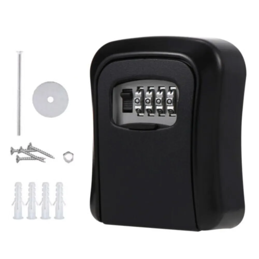 Wall Mounted Safe, 4 Combination Safe Outdoor Security Key Lock Box ...