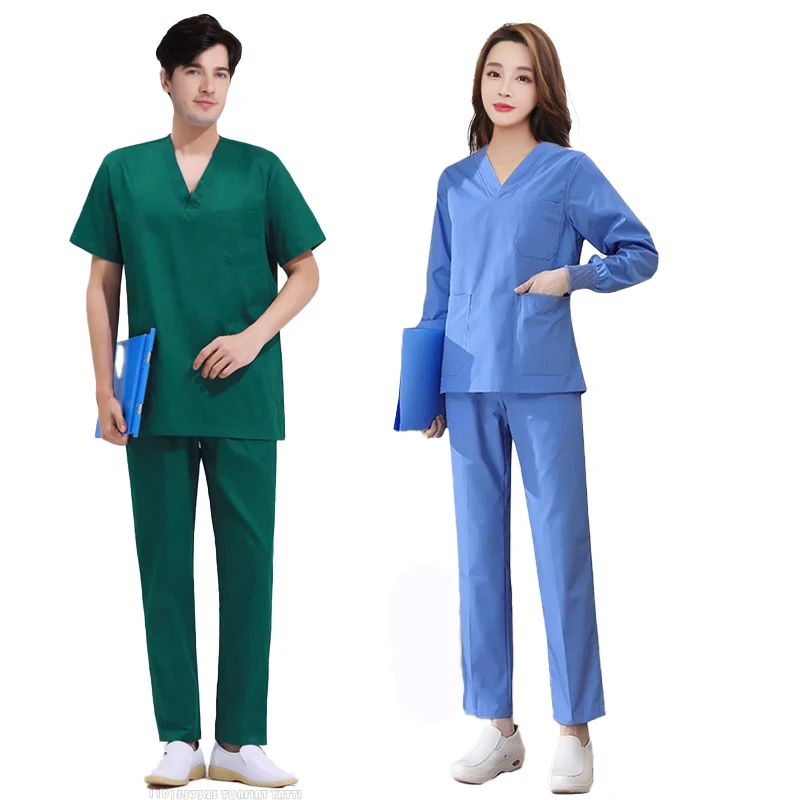 New 100% Cotton Nurse Uniform Women Scrubs Medical Uniforms Surgical ...