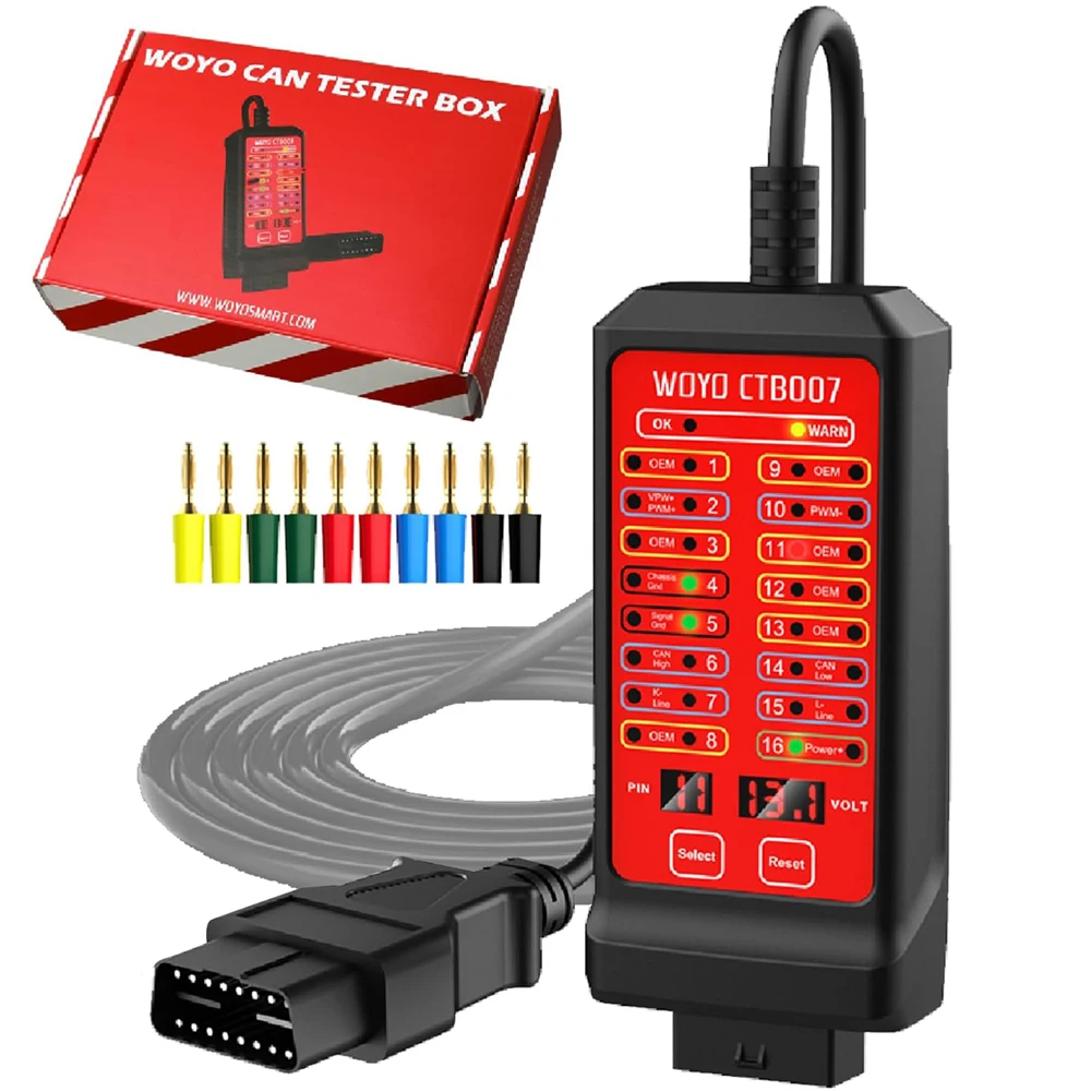 WOYO-12V-24V-CAN-Tester-16-Pin-Break-Out-Box-Detection-CAN-Bus-Circuit ...