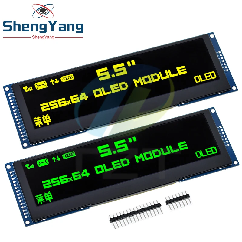 TZT 5.5 Inch OLED LCD Display Green / Yellow Color 256x64 Drive SSD1322 ...