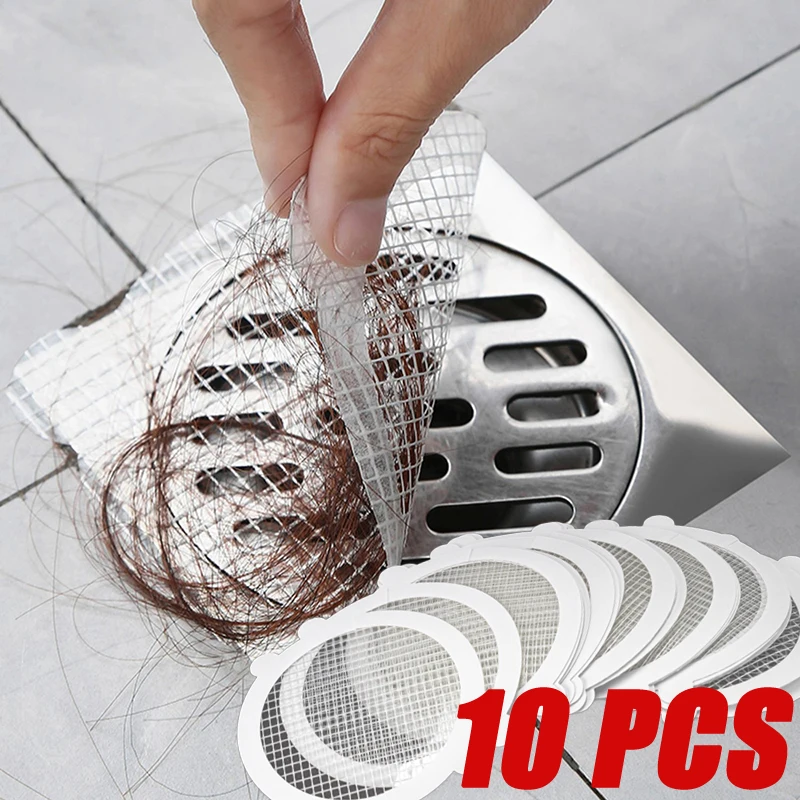 10Pcs-Drain-Stopper-Cover-Anti-blocking-Filter-Screen-Disposable-Floor ...