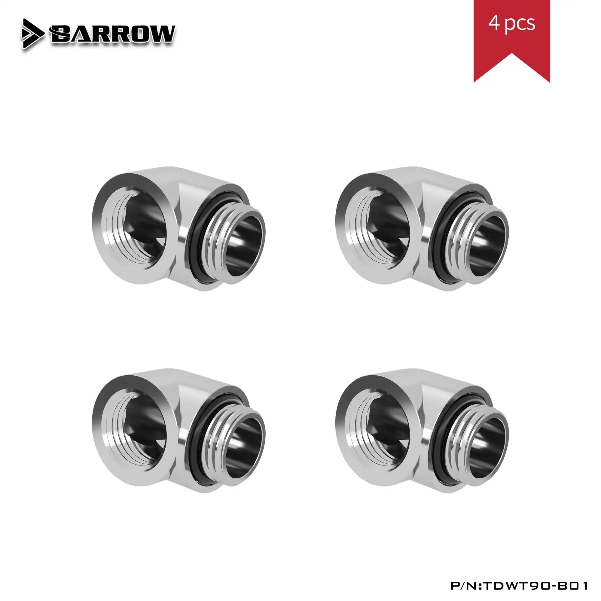 Barrow-TDWT90-B01-4PCS-90-Degree-Fitting-G1-4-Liquid-Water-Cooling ...