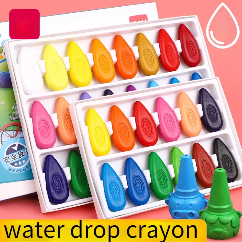 6/12/24/36/48 Colors Creative Water Drop Shape Crayon Children's ...