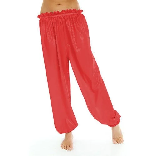 100-Latex-Rubber-Gummi-fashion-Fashion-uniform-Red-trousers-pants-Loose ...