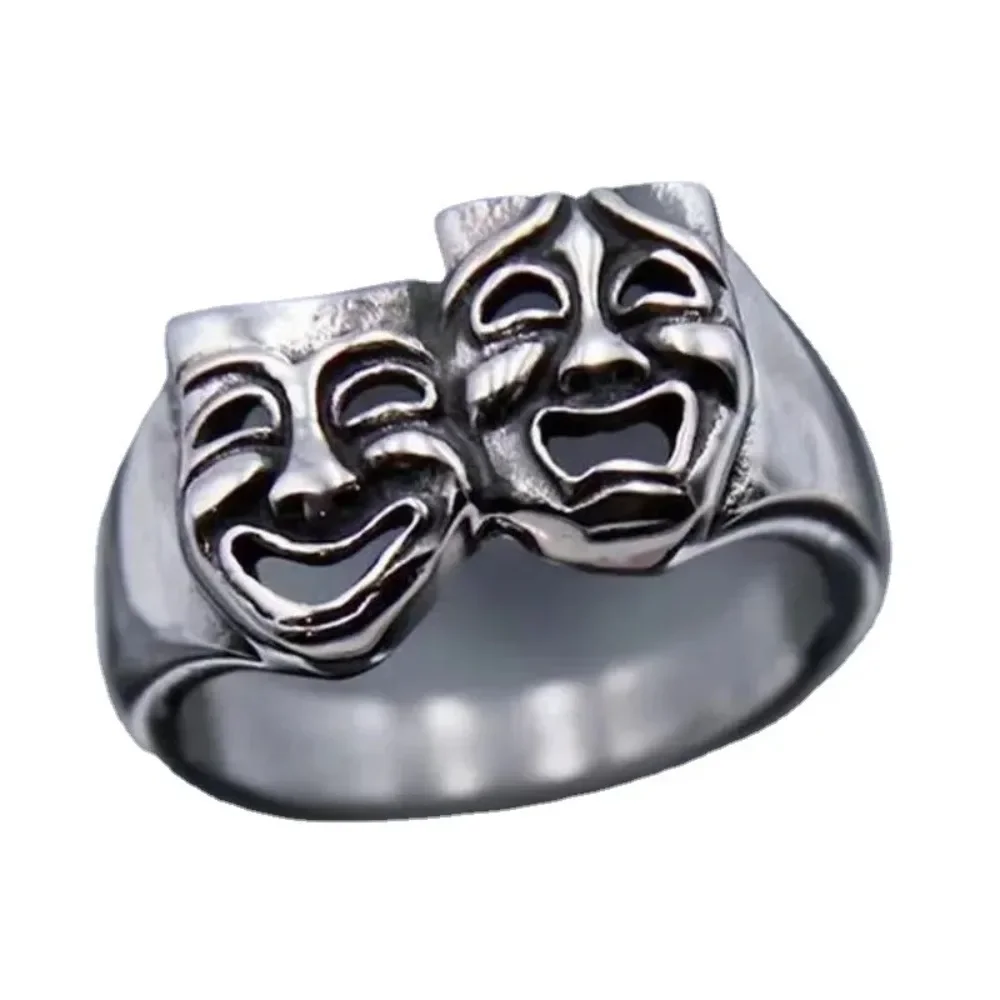 Vintage Simple Fashion Bizarre Smiley Ring Opening Adjustable Size Men ...