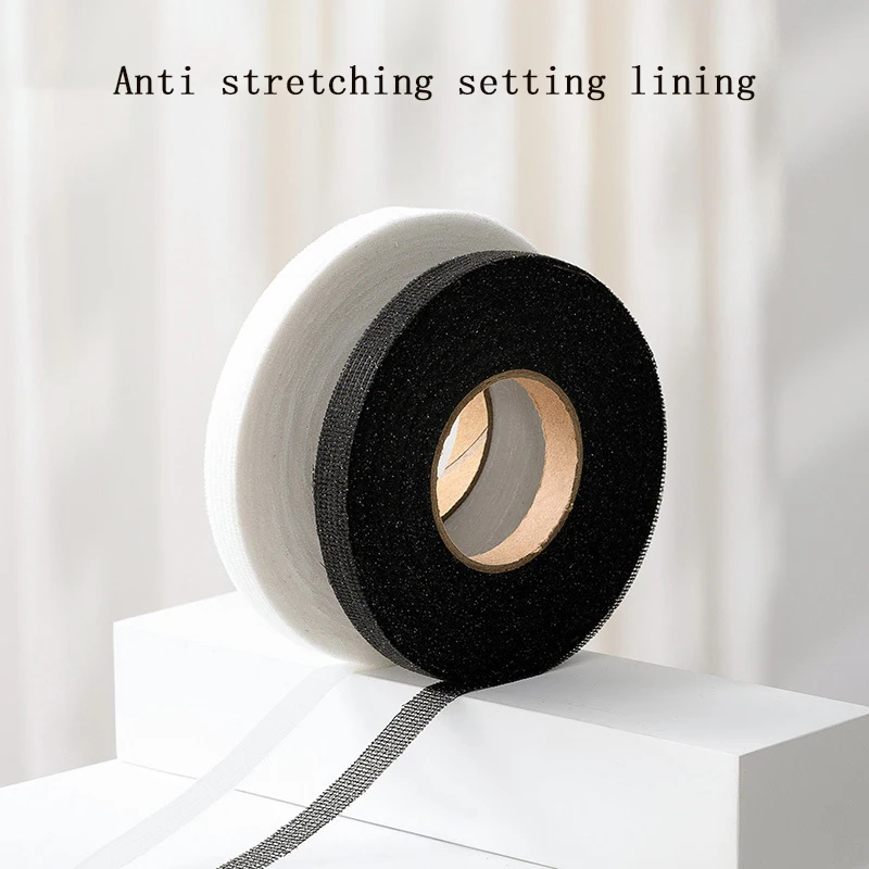 40m-Black-White-Single-sided-Interlining-Adhesive-Fabric-DIY-Sewing ...