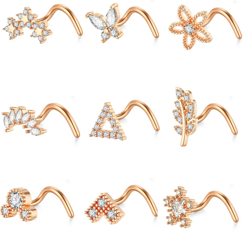 1pc-CZ-Stainless-Steel-Nose-Rings-Nose-Studs-Nose-Screw-Bone-Piercing ...