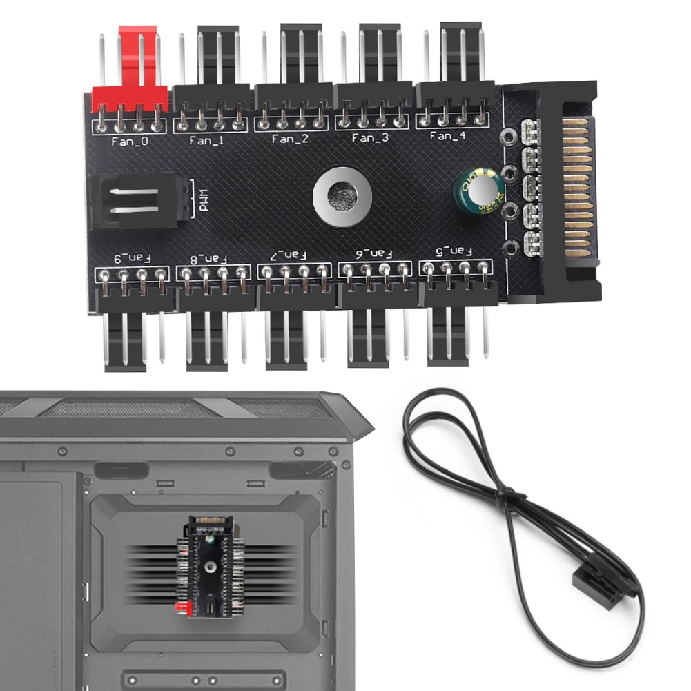 PC-Case-Motherboard-Fan-Power-Extension-Cable-1-To-10-Way-Splitter-Hub ...