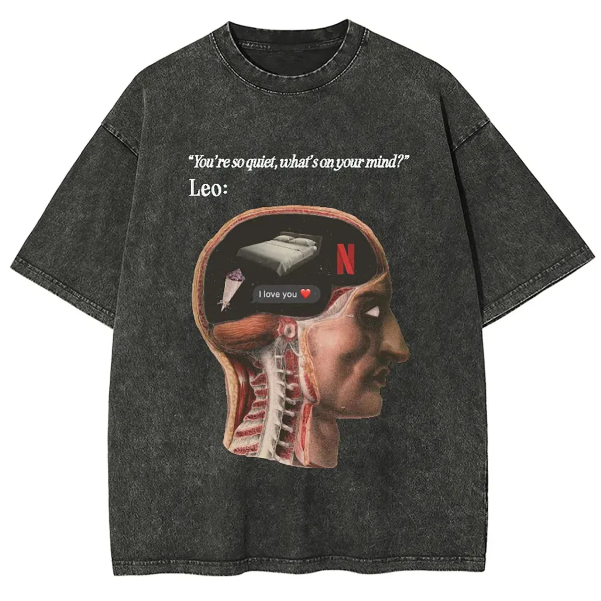 New-Fashion-Human-Mind-Brain-Men-Women-Unisex-Harajuku-Washed-T-Shirt ...