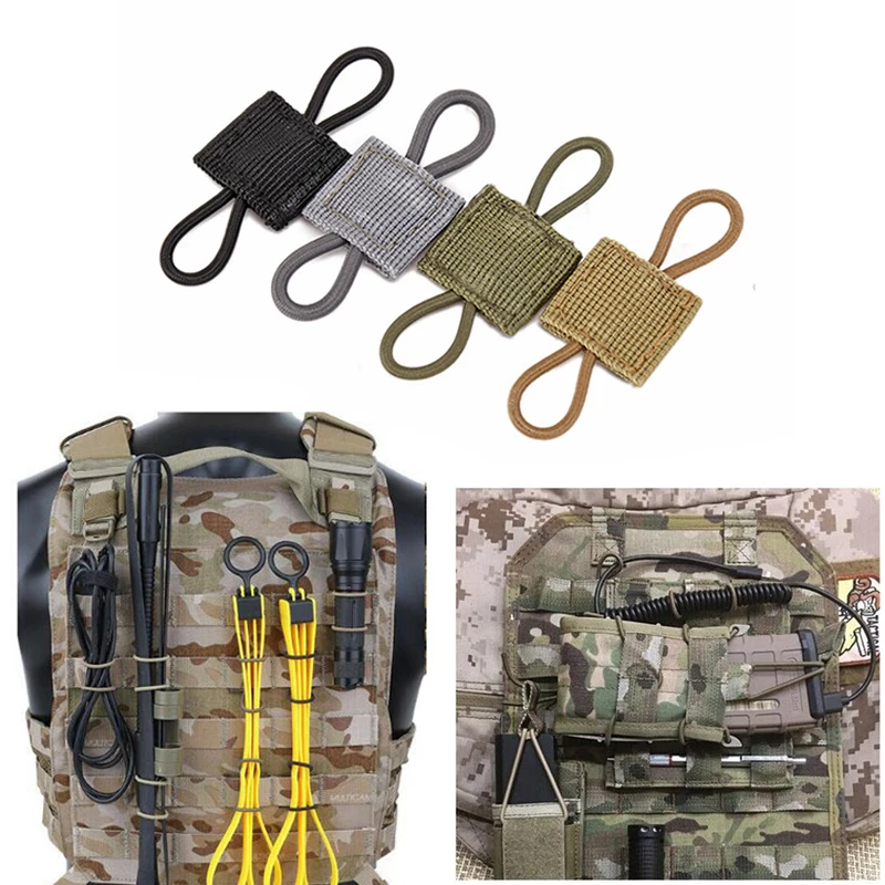 4PCS/Set Tactical MOLLE Elastic Ribbon Buckle Binding Retainer for PTT ...