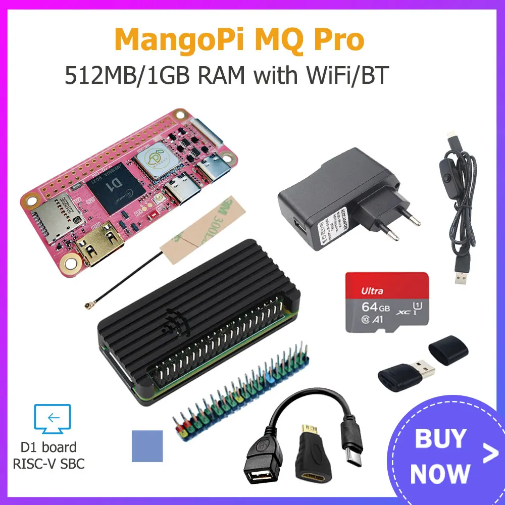 MangoPi MQ-Pro D1 board RISC-V SBC 512MB/1GB RAM with WiFi/BT as ...