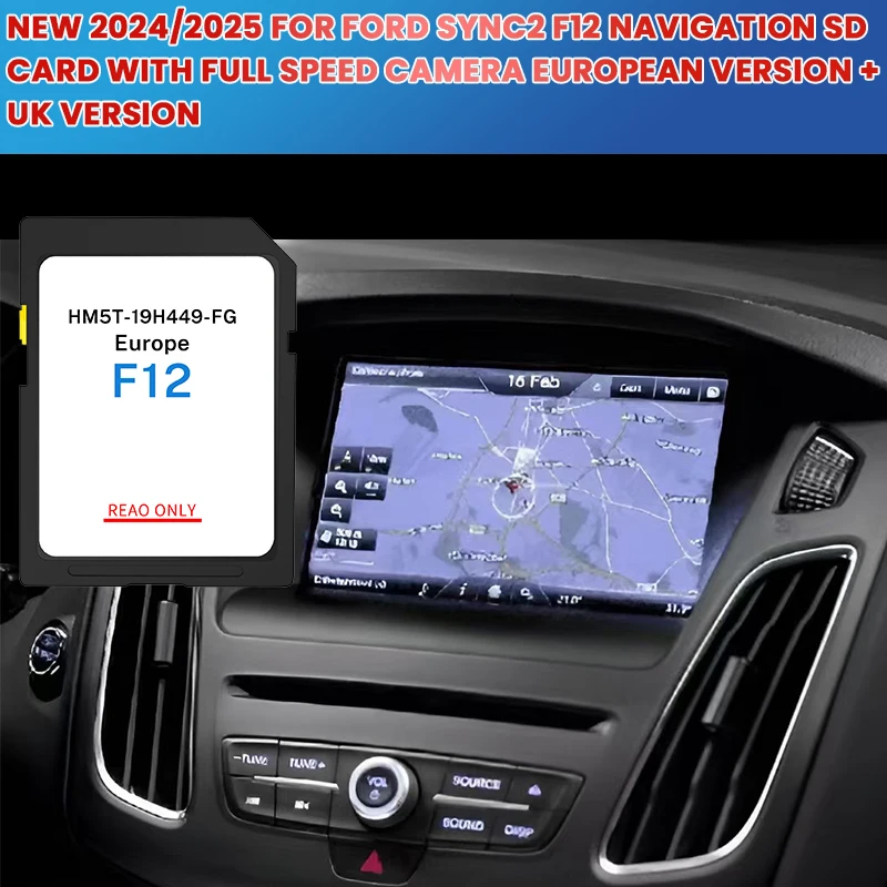 2024/2025 EUROPA+UK GPS SD CARD FOR FORD SYNC2 F12- CON AUTOVELOX ...