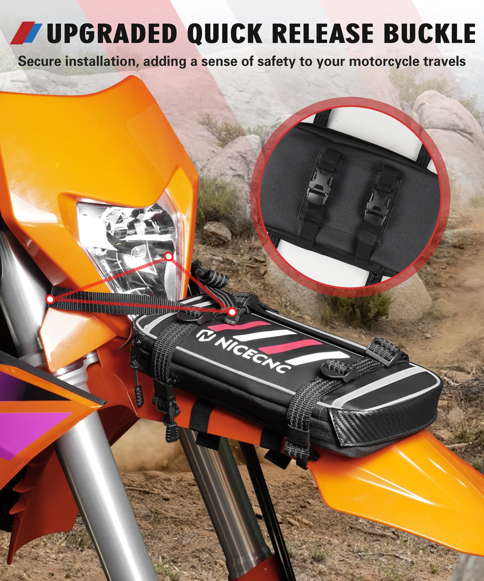 NICECNC NEW Universal Motorcycle Front Fender Bag Mudguard Bags Tools ...