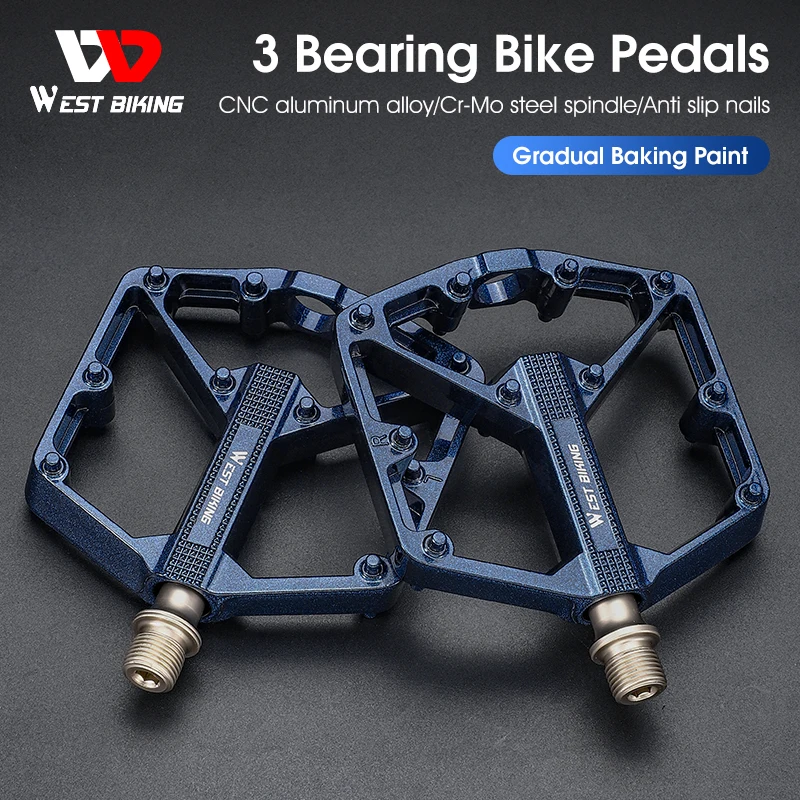 WEST BIKING Ultralight Bike Pedals 3 Bearing Non-Slip MTB Road Cycling ...